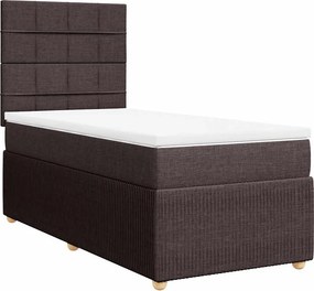 Box spring postel s matrací tmavě hnědá 90x200 cm textil 3291942