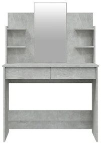 Toaletní stolek se zrcadlem betonově šedý 96 x 40 x 142 cm - Default Title