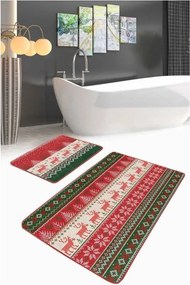 Sametové koupelnové předložky v sadě 2 ks 60x100 cm Merry Christmas – Mila Home