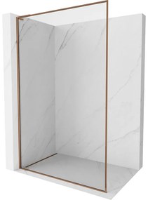 Mexen Kioto-F L sprchová stěna Walk-in s rámem 95 x 202 cm, transparentní 8 mm, růžové zlato - 800-095-174-60-00