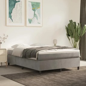 Box spring postel s matrací světle šedá 140x200 cm samet 3144681