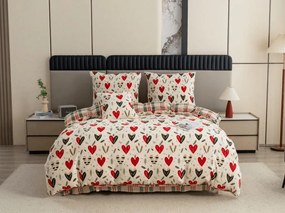 Mikroplyšové povlečení NORDIC HEARTS barevné Rozměr povlečení: 2 ks 70 x 90 cm | 200 x 220 cm