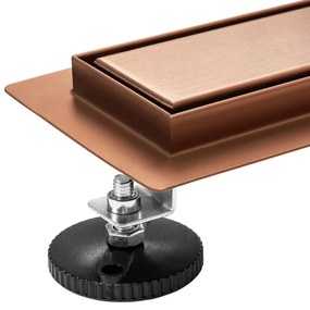 Rea Neox, nerezový sprchový odtokový žlab 50cm, 2v1, měděná matná, REA-G4896