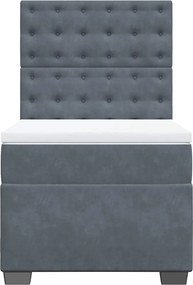 Box spring postel s matrací tmavě šedá 90x200 cm samet 3293123