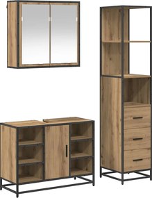 Sada koupelnového nábytku 3 ks Artisanový dub 80 x 33 x 60 cm 3402421
