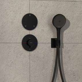 Hansgrohe ShowerSelect Comfort S, termostat pod omítku pro 1 spotřebič a další výtok, černá matná, HAN-15562670
