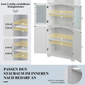 Costway 163 cm vysoká koupelnová skříňka volně stojící úložná – 60 × 30 × 163 cm