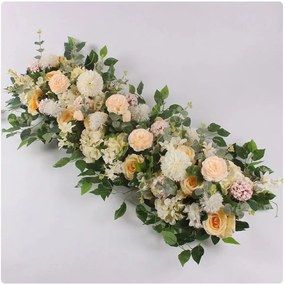 Svatební dekorační umělá kytice - pivoňky s růžemi Barva: A1