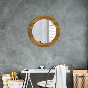 Kulaté dekorativní zrcadlo Rustikální dub fi 60 cm