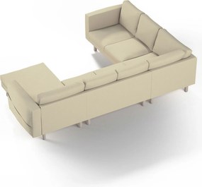 Potah na pohovku IKEA Norsborg rohová, 5-místná se šezlongem barva krémová látka lesklé, pletený vzor