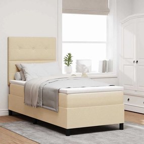 Postel s boxspringem s matrací Krémová 90 x 190 cm textil 3339355
