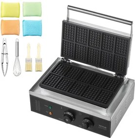 10PCS Komerční vaflovač Obdélníkový vaflovač 1550 W