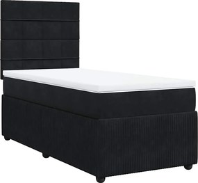Box spring postel s matrací černá 90x190 cm samet 3294516