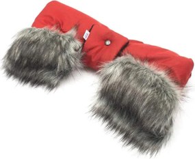 Rukávník na kočárek 2v1 New Baby s kožešinkou red