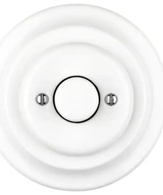 Bohemia-Design - Porcelánový retro stmívač otočný s rámečkem 250V/10A bílá 12357554