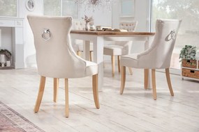 Designová židle Queen len béžová