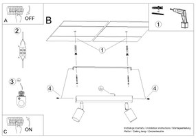 Sollux SL.1367 - Bodové svítidlo WINX 2xGU10/10W/230V černá/chrom