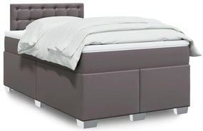 Box spring postel s matrací šedá 120x200 cm umělá kůže 3286118