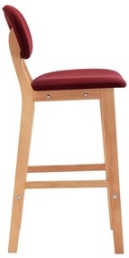 vidaXL Barové židle 2 ks vínové textil