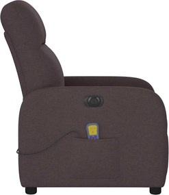 Elektrické masážní polohovací křeslo tmavě hnědé textil 3302967