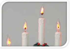 Vánoční svícen s LED osvětlením, 40 cm, dřevěný