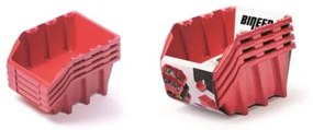 Set úložných boxů 4ks BINEER LONG 295x198x133mm, červený