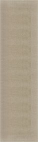 Flair Rugs, Ručně tkaný běhoun Tuscany Textured Wool Border Natural, 60x230, béžová, ložnice