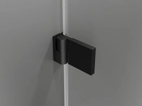 Mexen Lunar-B, Otočné levé sprchové dveře 120 cm, čiré sklo, černý profil, 832S-120-050-70-00-L