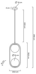 Závěsná svítidlo Aurelia, 2xø15cm