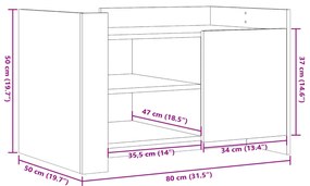 Konferenční stolek kouřový dub 80 x 50 x 50 cm kompozitní dřevo