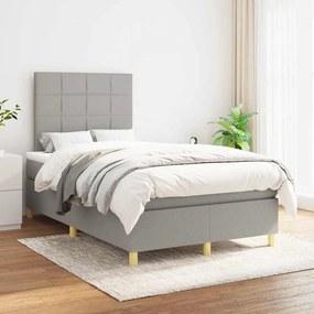 Box spring postel s matrací světle šedá 120x190 cm textil 3269930