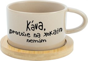 KÁVA, PROTOŽE NA KOKAIN NEMÁM - krémový hrníček makronka 200 ml