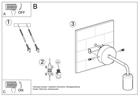 Černé nástěnné svítidlo Sollux Donato