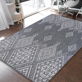 Unikátní skandinávský koberec do obývacího pokoje šedé barvy Šířka: 160 cm | Délka: 230 cm