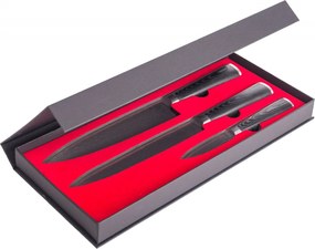 Sada nožů G21 Damascus Premium v bambusovém bloku, Box, 3 ks + brusný kámen [6002298]