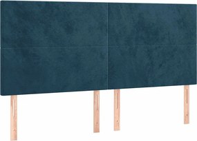 Box spring postel s matrací tmavě modrá 200x200 cm samet 3132583