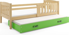 SMB Dětská postel s přistýlkou JAKE 2, 90x200 cm Dekor: Borovice, Barva šuplíku: Zelená