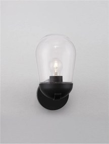 NV 9060194 Venkovní nástěnné svítidlo OMIKA tmavě šedý hliník a čiré sklo E27 1x12W 220-240V bez žárovky IP54 - NOVA LUCE