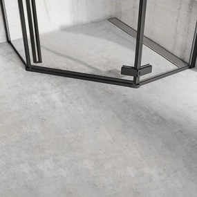 Pětiúhelníkový sprchový kout REA DIAMOND 90x90 cm, černý matný/transparent - bez vaničky