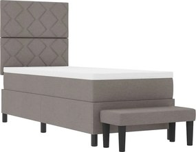 Postel s boxspringem s čelo Taupe 80 x 200 cm textil 3344104