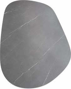 Jídelní stůl ROYAL GRIGIO – 230 × 130 cm, keramická deska 24 mm Shark Nose, zlatá podnož VALETTA M