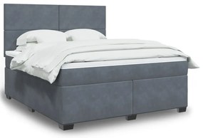 Box spring postel s matrací tmavě šedá 180x200 cm samet 3293273