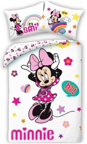 Bavlněné ložní povlečení Minnie Mouse - Disney - motiv Hi & Smile - 100% bavlna - 70 x 90 cm + 140 x 200 cm