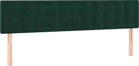 Box spring postel s matrací a LED tmavě zelená 160x200 cm samet 3134654