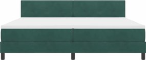 Postel s boxspringem s čelo Tmavě zelená 200 x 200 cm samet 3339197
