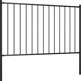 Plotový panel Woerden se sloupky ocelový 1,7x1 m černý 145210
