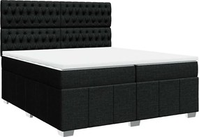 Box spring postel s matrací černá 200x200 cm textil 3294084