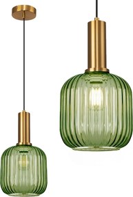 Toolight Rea, Skleněné závěsné stropní svítidlo APP462-1CP Green, OSW-00592