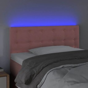 Čelo postele s LED růžové 80 x 5 x 78/88 cm samet 3122081