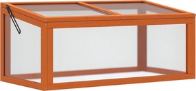 Mini skleník Outsunny ze dřeva a polykarbonátu 90 x 46 x 40 cm - Odolný box pro sadbu do zahradního záhonu Oranžový | Aosom